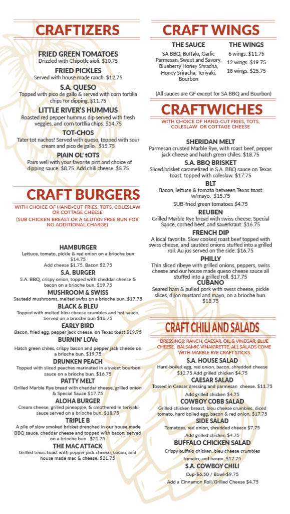 FOOD + MENU - Smith Alley Brewing Company